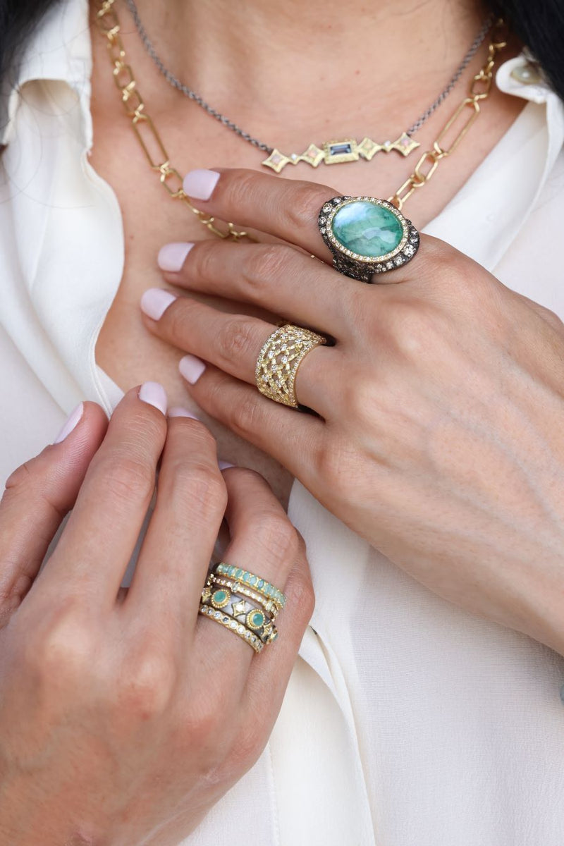 MARQUISE GRANDIDIERITE STACK BAND – Armenta Collection