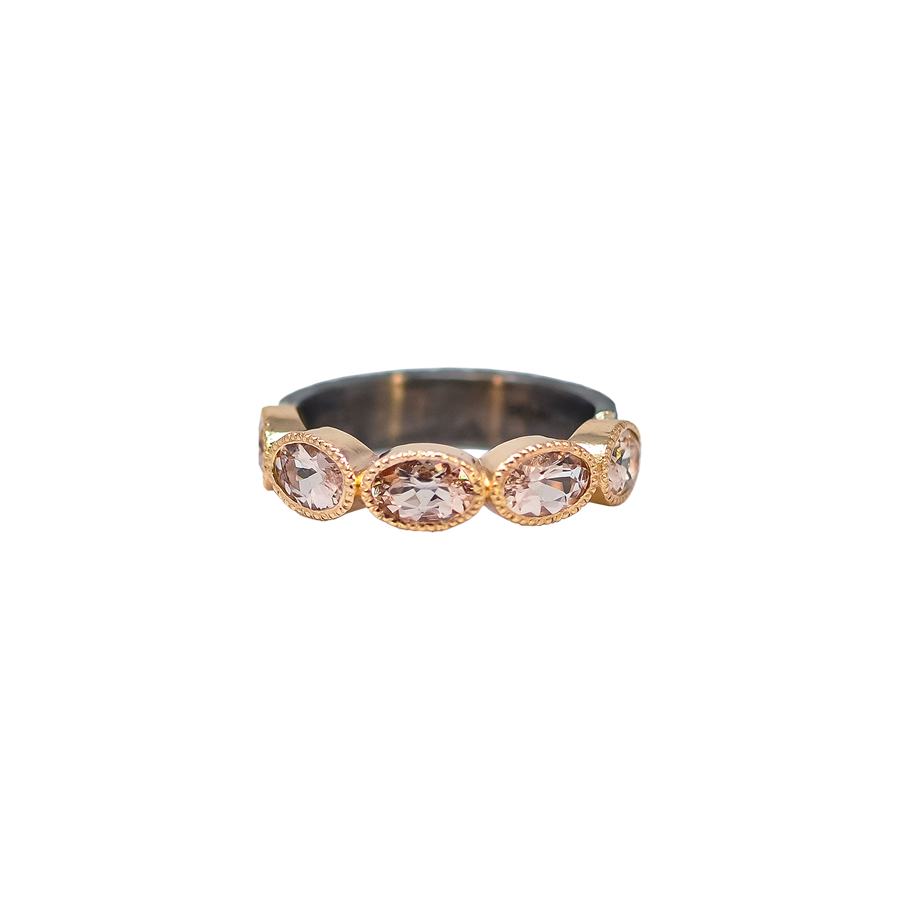 6X4 MM OVAL MORGANITE STACK BAND – Armenta Collection