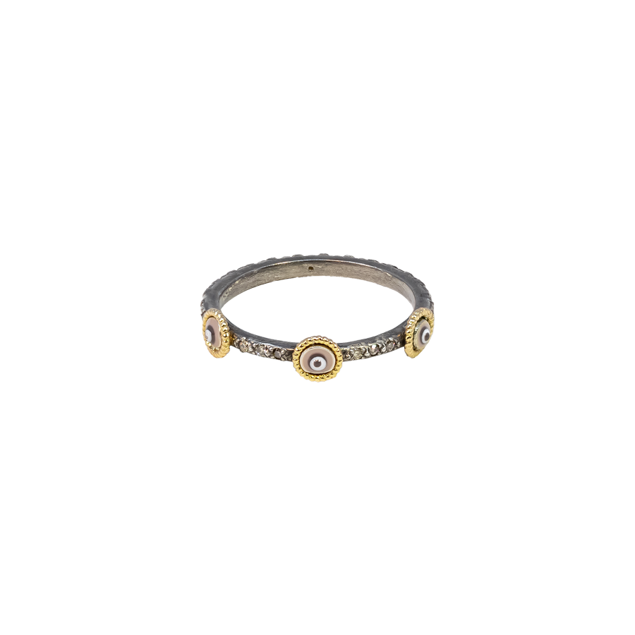 EVIL EYE ENAMEL STACK BAND – Armenta Collection