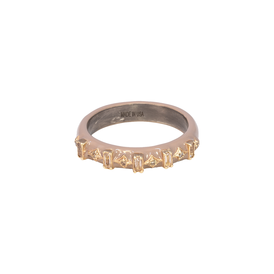 PEACH MORGANITE DARK NUDE ENAMEL STACK BAND – Armenta Collection