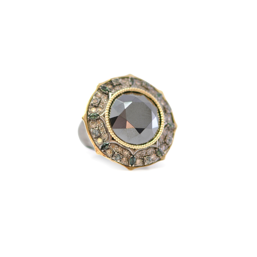 Pointed Round Hematite Cocktail Ring – Armenta Collection