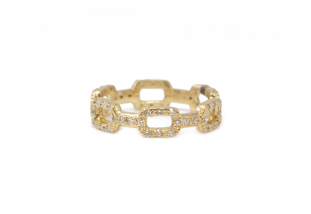 YELLOW GOLD PAPERCLIP STACK RING – Armenta Collection