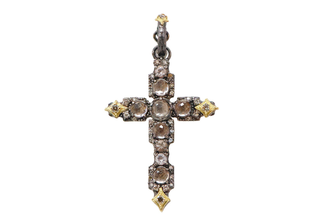 SILVER CROSS WITH MORGANITE – Armenta Collection