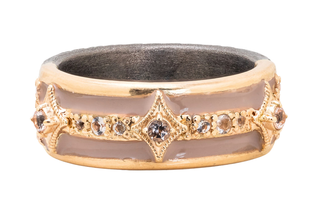 CRIVELLI ENAMEL WIDE BAND RING – Armenta Collection