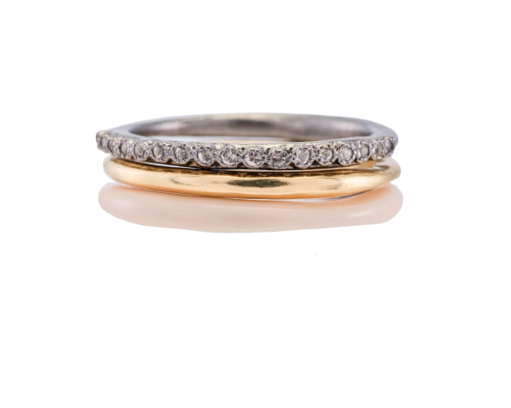 SET OF THREE TRIPLE STACK BAND RINGS – Armenta Collection