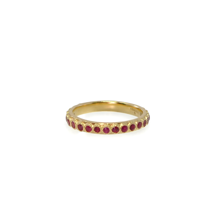 Yellow Gold Ruby Eternity Stack Ring – Armenta Collection