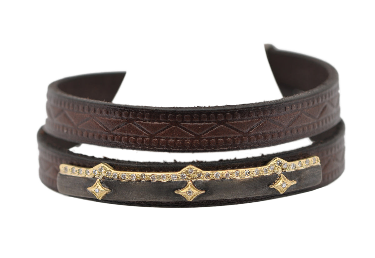 DOUBLE WRAP BROWN LEATHER BRACELET – Armenta Collection