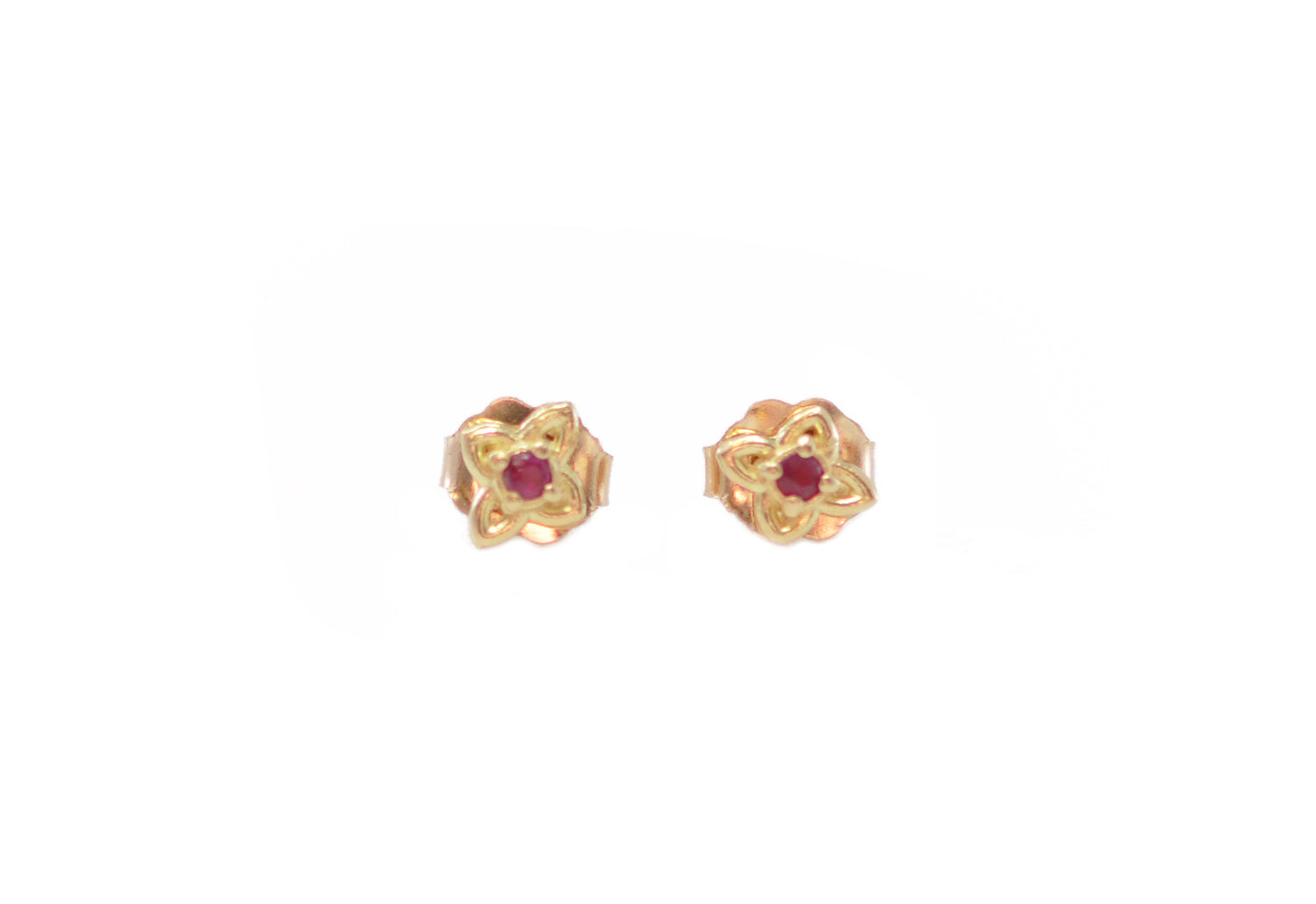 Yellow Gold Mini Scroll Stud Earrings – Armenta Collection