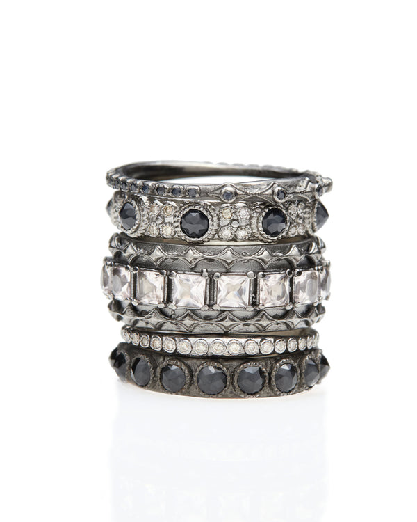 BLACK DIAMOND ROSE CUT STACK RING – Armenta Collection