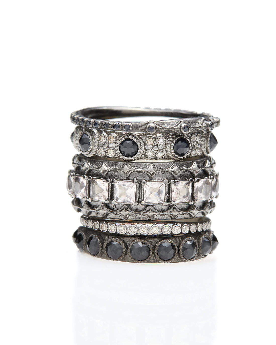 Black Spinel Stack Ring – Armenta Collection