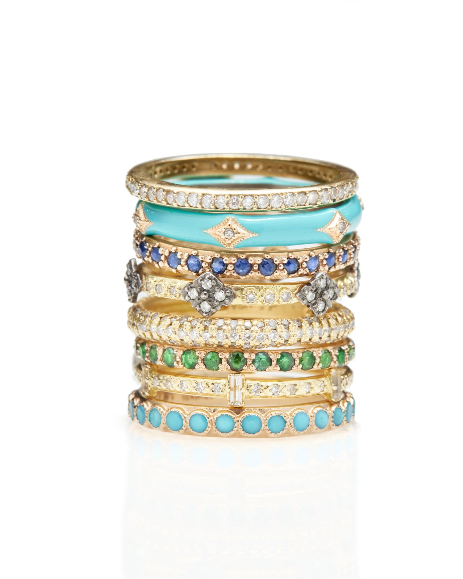 Enamel Crivelli Stack Band Ring – Armenta Collection