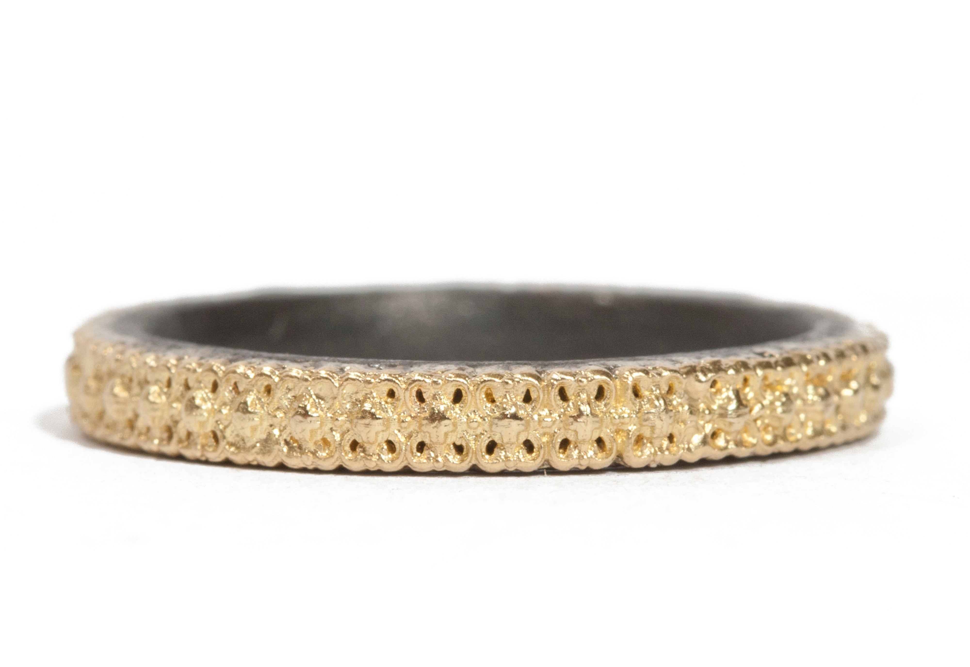 Carved Texture Stack Band Ring – Armenta Collection