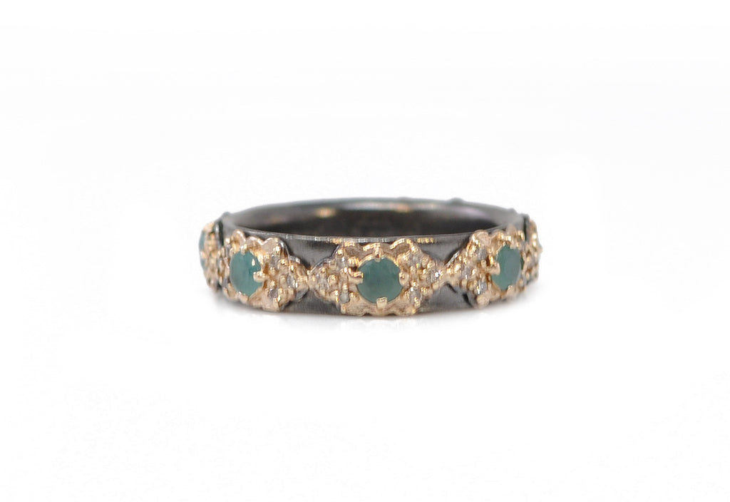 GRANDIDIERITE STATION STACK RING – Armenta Collection