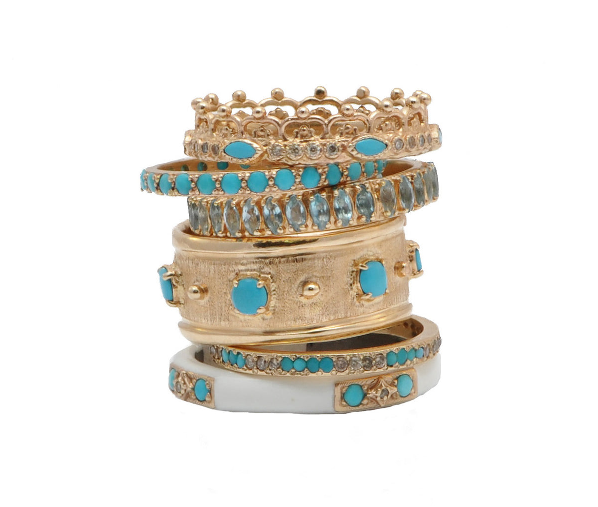 Enamel Stack Band Ring – Armenta Collection