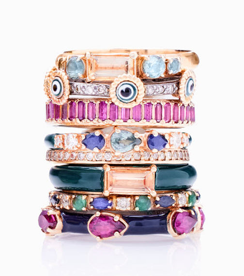 Multi-Stone Stack Band Ring – Armenta Collection