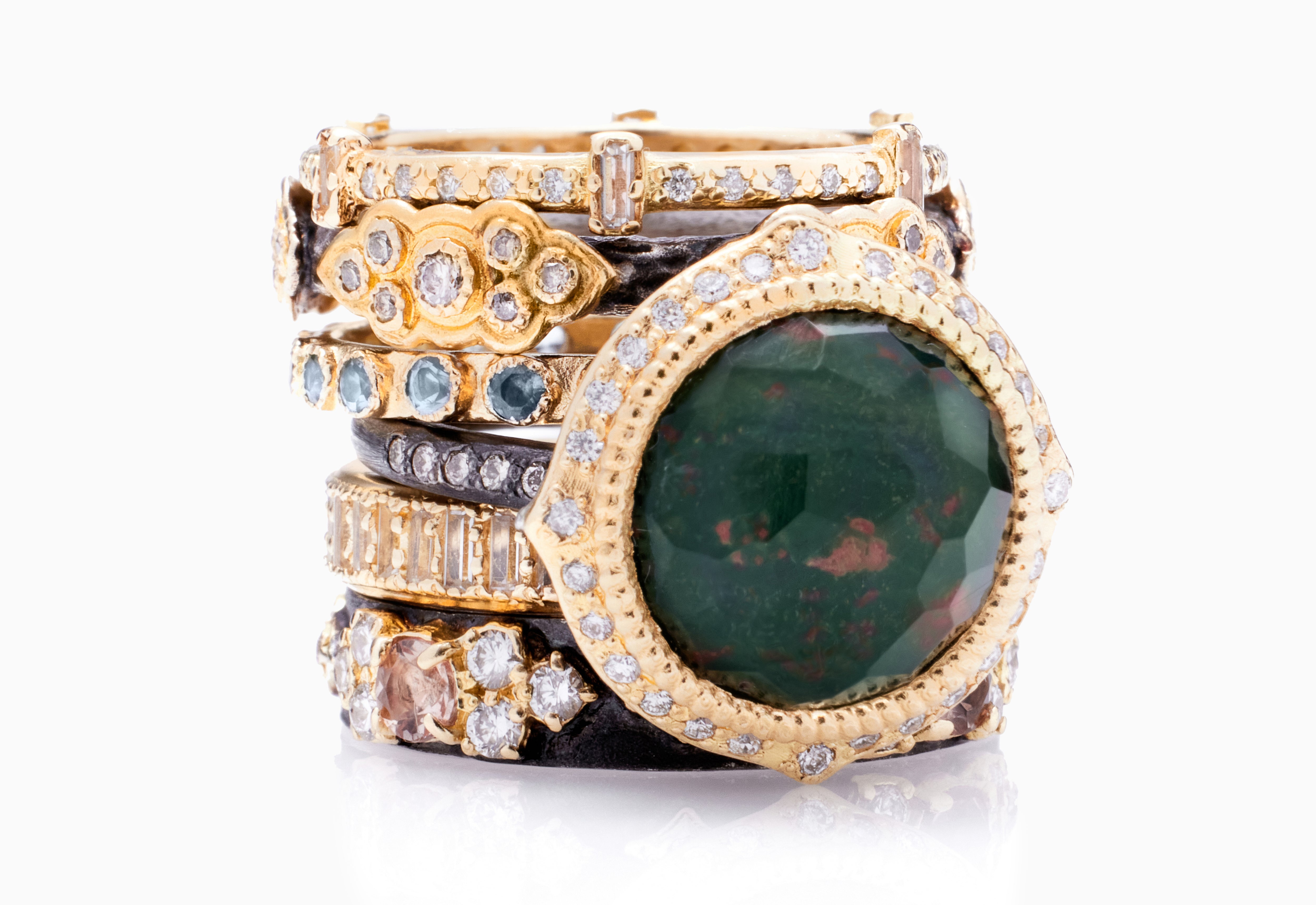 12mm Round Bloodstone Ring – Armenta Collection